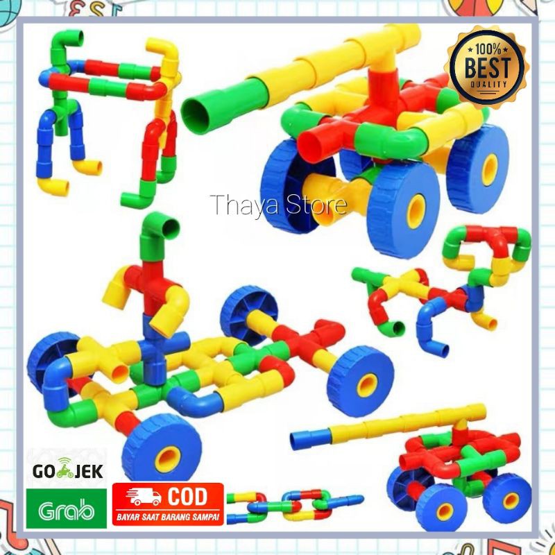 Pipe PUZZLE/NUN n BOLT/ lego pipe/ motoric toys/ pipe model block ...