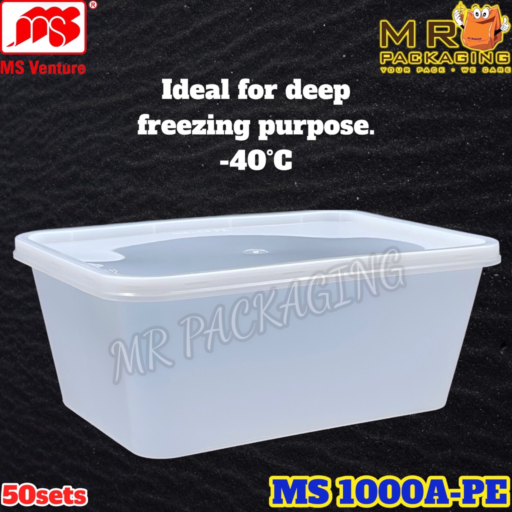 MS 1000A PE Freezer Grade Rectangular Container & Lid ( 50sets± ...