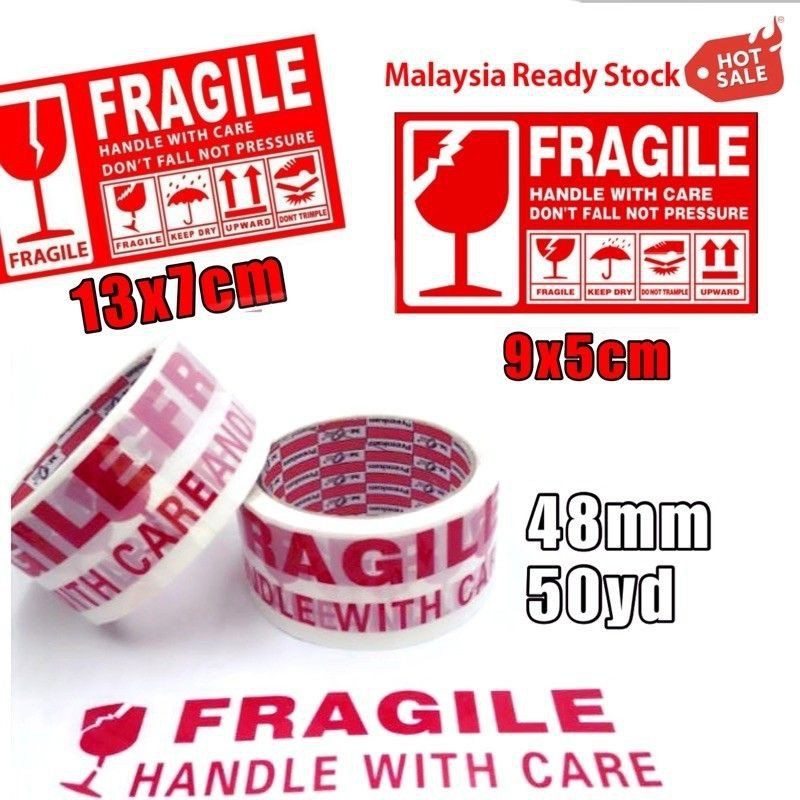 (READY STOCK) Fragile Sticker /Fragile tape/Stationery易碎胶纸/易碎品Sticker ...