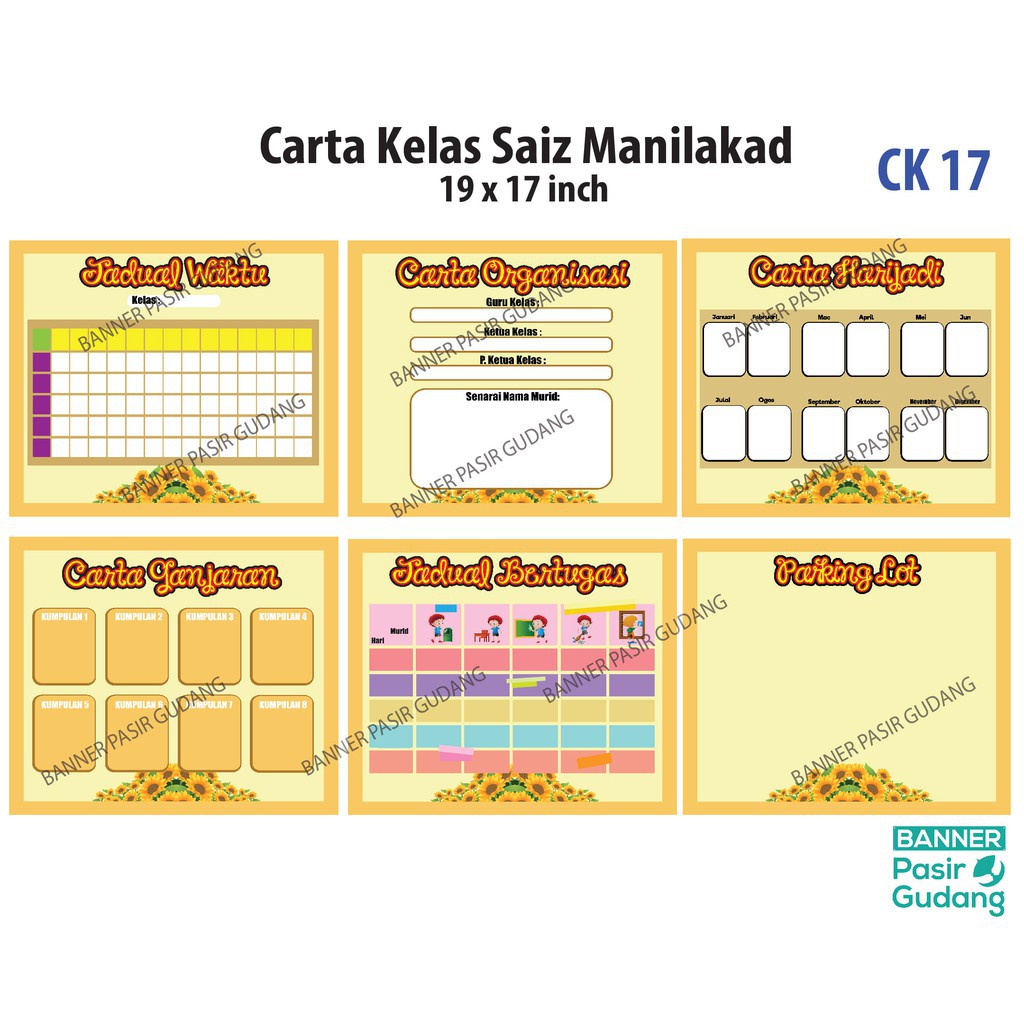 getah rambut Set Keceriaan Kelas / Banner Jadual Kelas EDISI BAJET ...