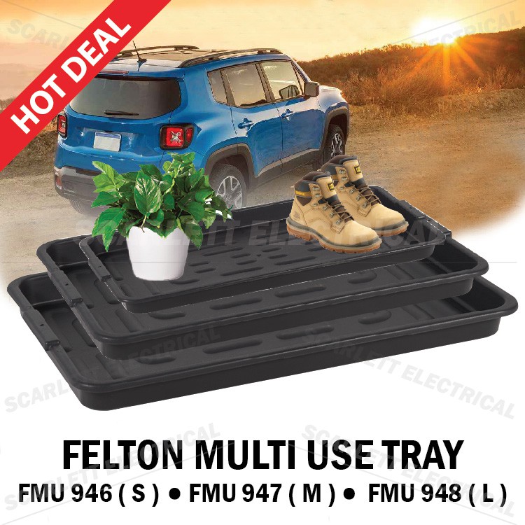 FELTON Multi Use Car Boot Tray Plastic Multipurpose Wet Dry Good S,M,L ...