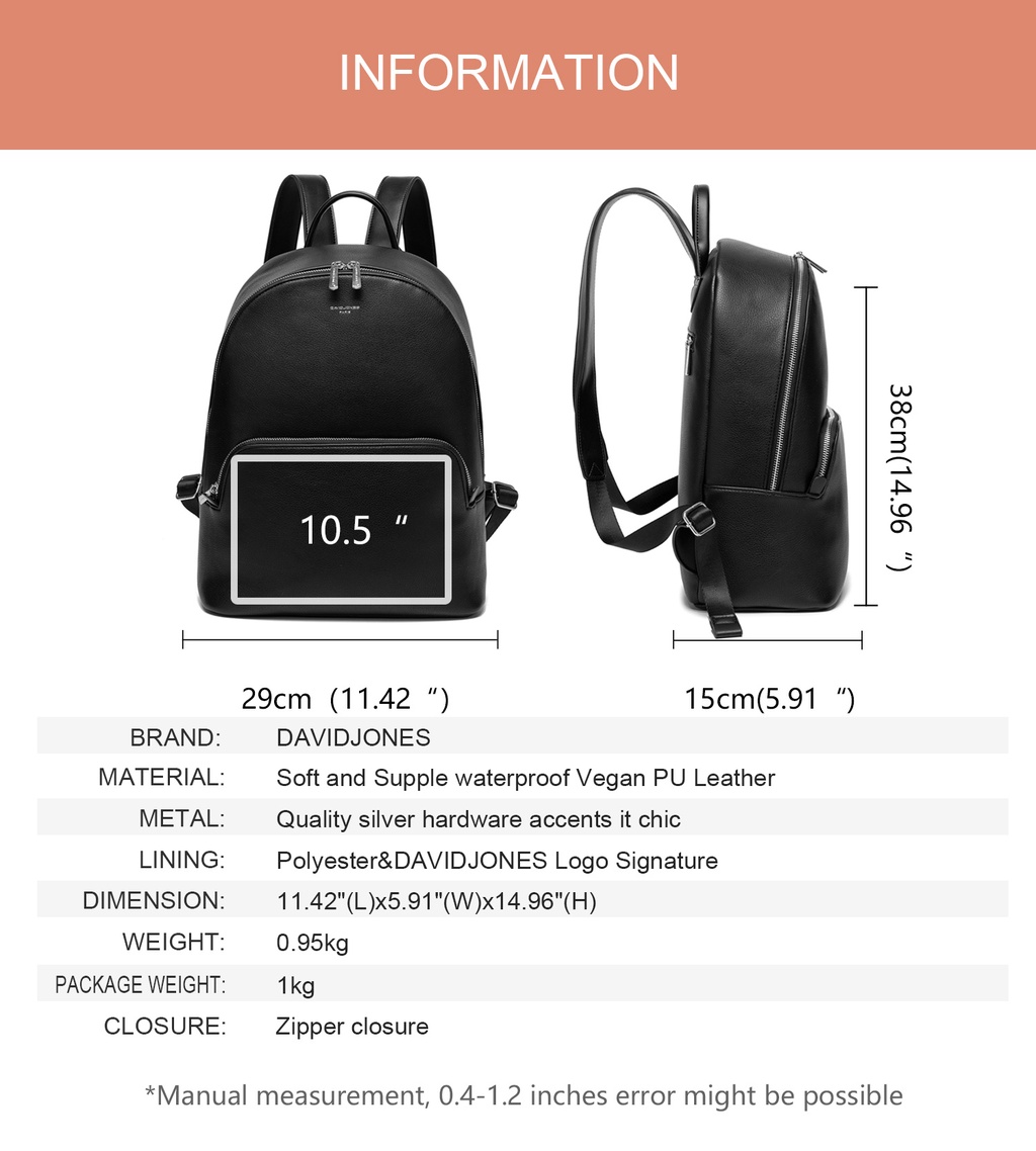 David jones Paris men's backpack pu leather | Shopee Malaysia