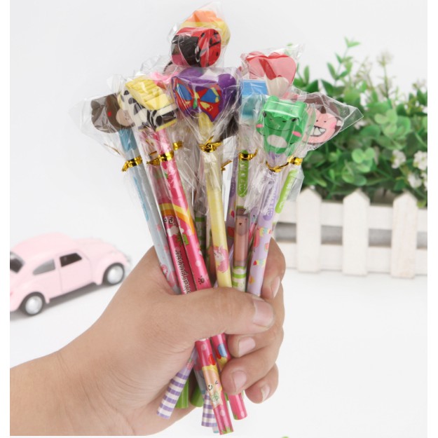 30PCS HB PENCIL WITH CUTE CARTOON ERASER SET DOORGIFT BIRTHDAY GIFT ...