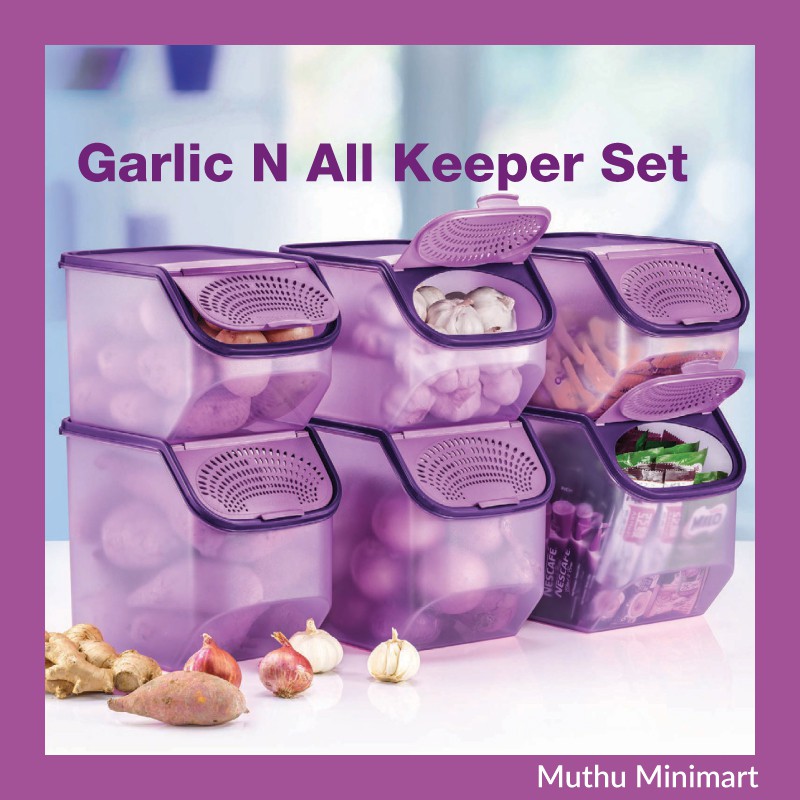 Original Tupperware | Garlic N All Large Set Garlic Onion Container 5 ...