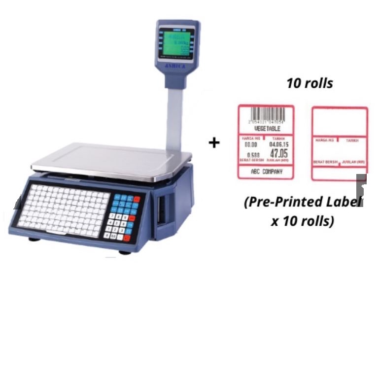 Ashica RLS1100 Barcode Label Weighing Scale (Up to 30kg) | Shopee Malaysia