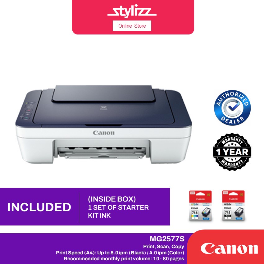CANON PIXMA MG2577S Compact All-In-One Printer for Low-Cost Printing ...