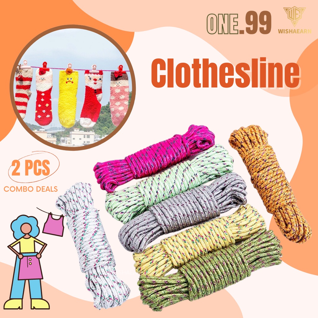 [Ready Stock] 2PCS 10Meter Clothes Clothesline Binding Rope Outdoor ...