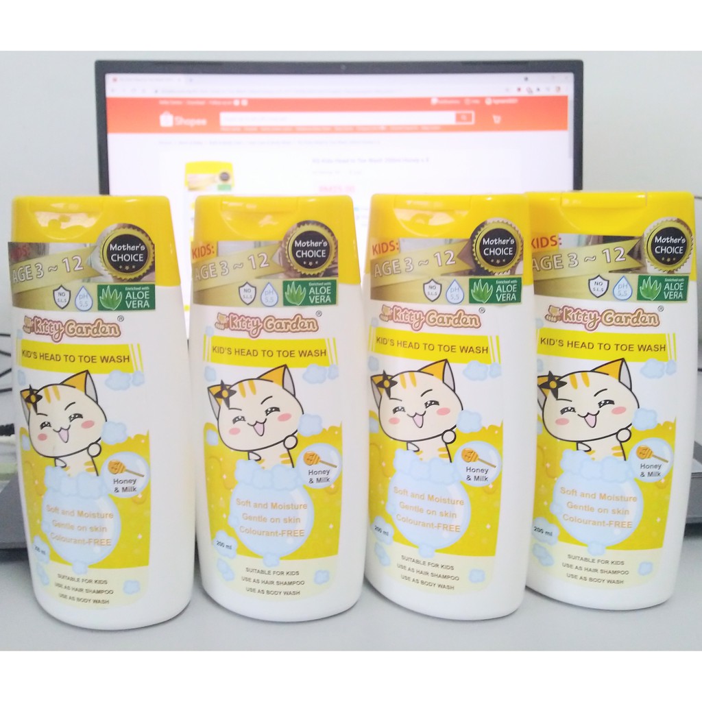 (HoneyMilk x 4 units) KG Kids Head to Toe Wash 200ml | Shopee Malaysia