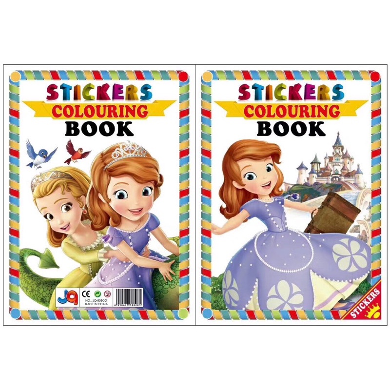 Children A4 Cartoon Sticker Book Colouring Book Kids Drawing Book Buku ...