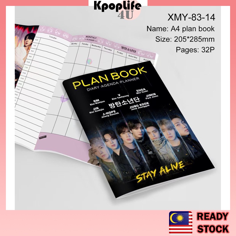Kpop A4 Planner Book Agenda Book En-hypen BT Stray Kids Bl#ckpink Twice ...