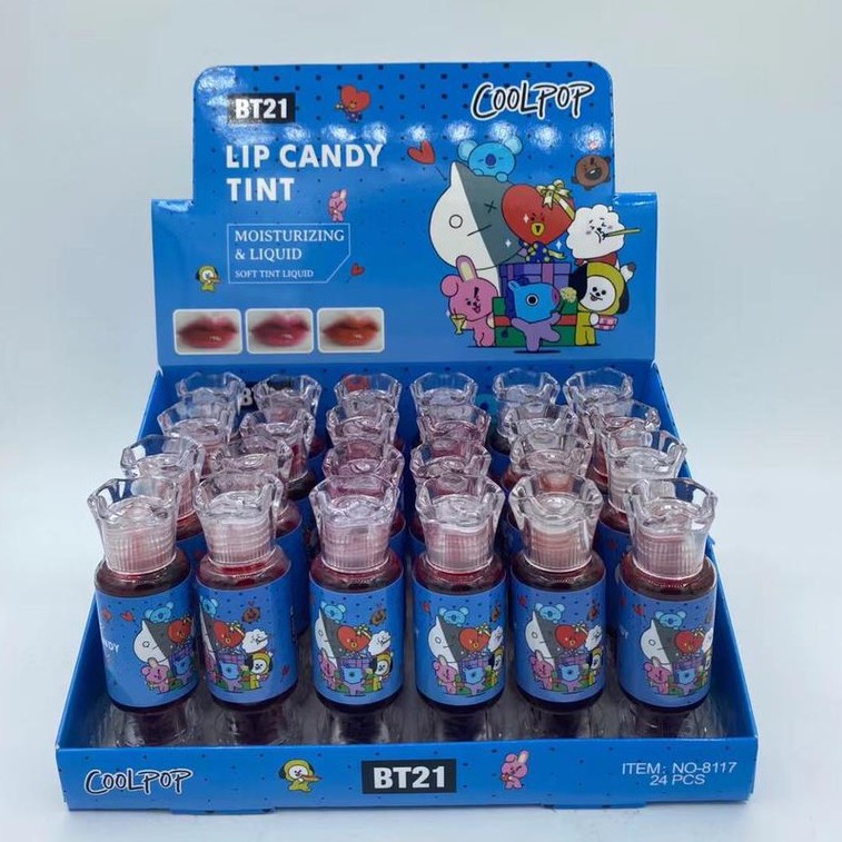 CoolPop BT21 Water Candy Lip Tint Long Lasting 1Box/24Pcs | Shopee Malaysia