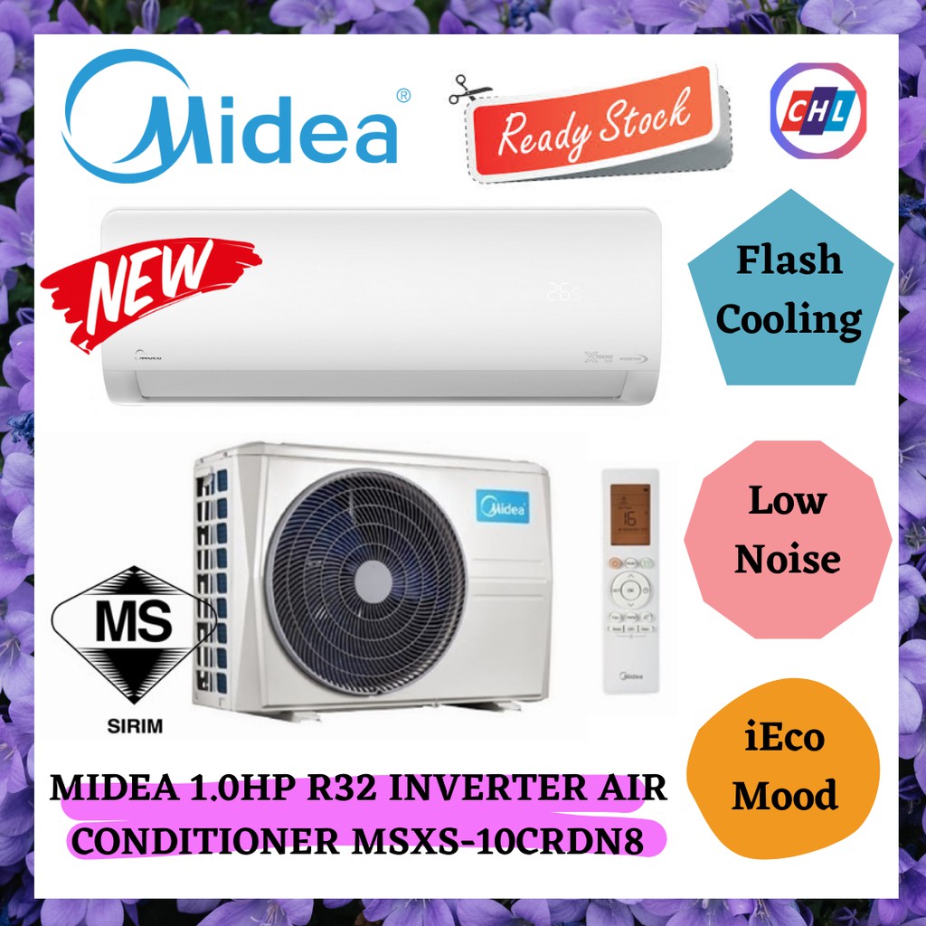 MIDEA 1.0HP R32 INVERTER AIR COND MSXS-10CRDN8 | Shopee Malaysia