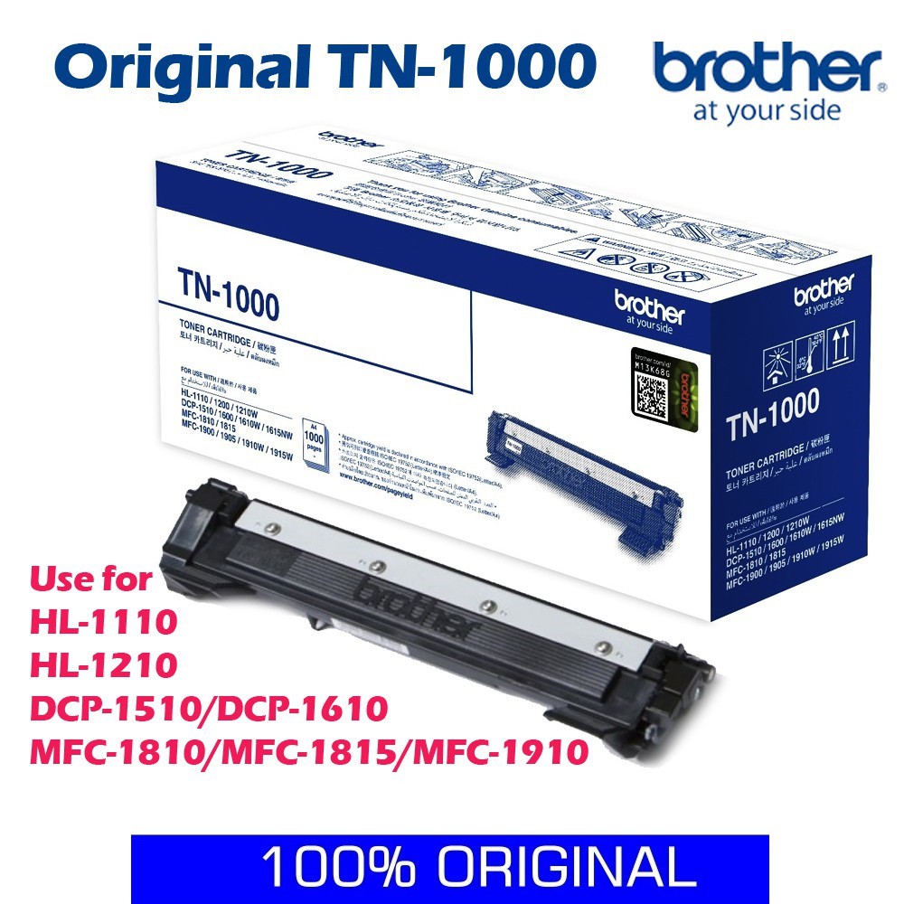 ORIGINAL Brother TN1000 TN-1000 Toner HL-1110/ HL-1210W/ DCP-1510/ DCP ...