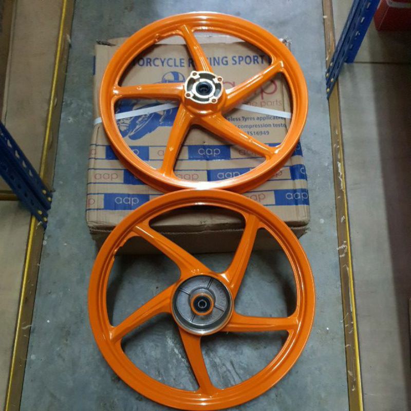 SPORT RIM AAP DESIGN DASH REPSOL 5 LEG=ORANGE (FR DISC /REAR DRUM ...