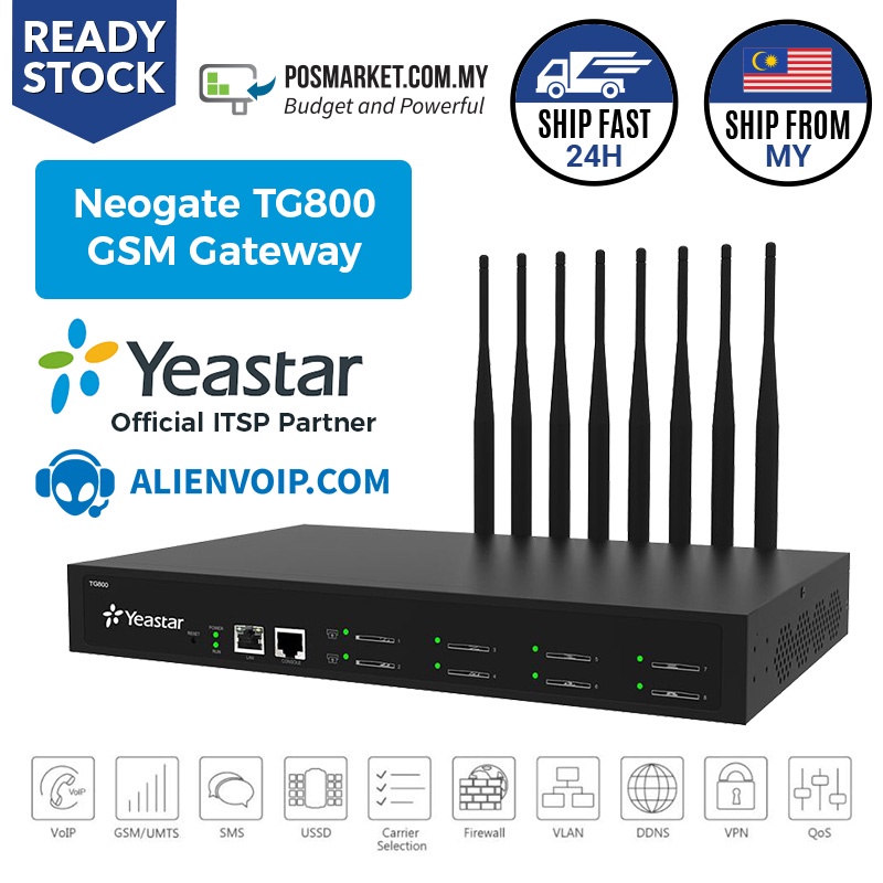 Yeastar NeoGate TG800 GSM Gateway Call Center System AlienVOIP Malaysia Ready Stock | Shopee ...