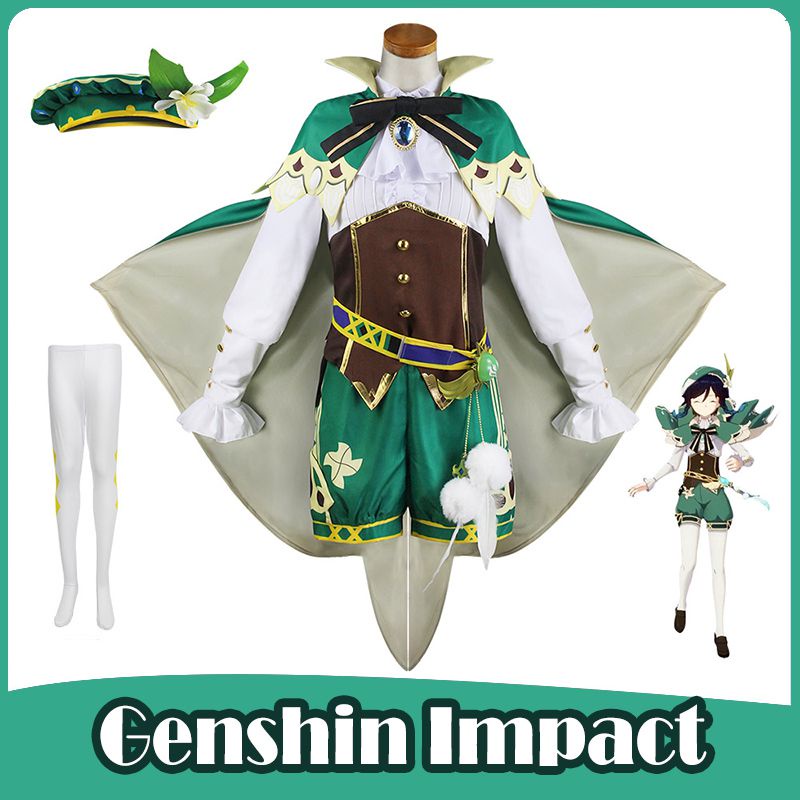 Authentic Impact Genshin Venti Cosplay Costume For Women With And ...