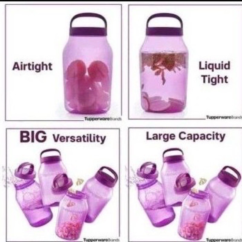 🎉Ready stock 🎉Tupperware Universal jar 3L/ pink/purple bekas multi use ...
