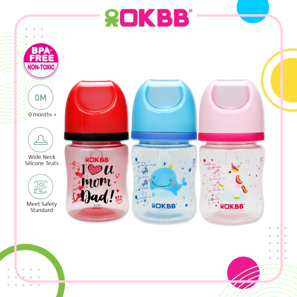OKBB 4oz Wide Neck Feeding Bottle | Shopee Malaysia