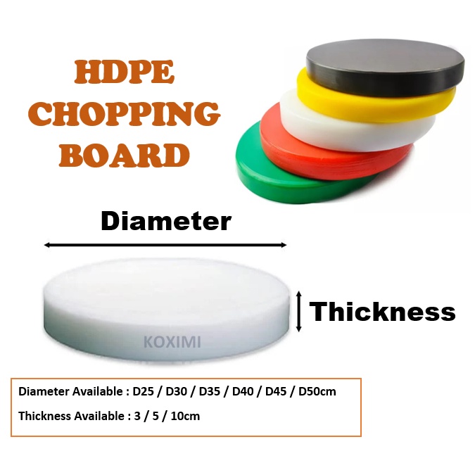HDPE PE Cutting Board Chopping Board D 50 x H 5 cm Plastic Thick Round ...
