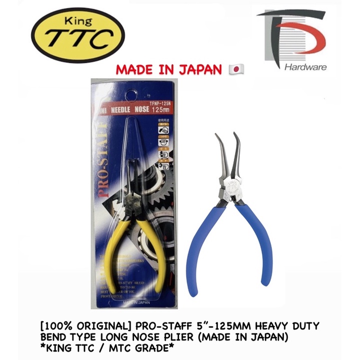 [100% ORIGINAL] PRO-STAFF 5”-125MM HEAVY DUTY BEND TYPE LONG NOSE PLIER (MADE IN JAPAN) *KING ...