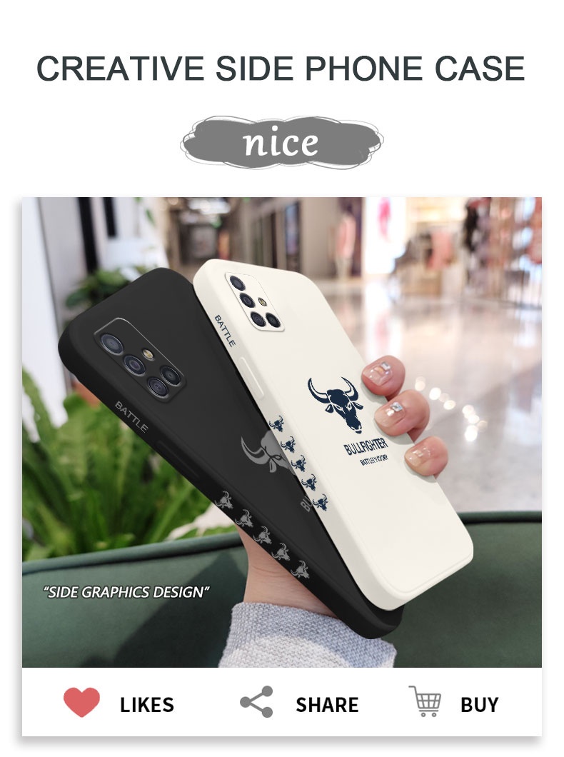 Simple Bull Phone Case For Samsung Galaxy A71 A51 4G A21S Fashion Cover ...