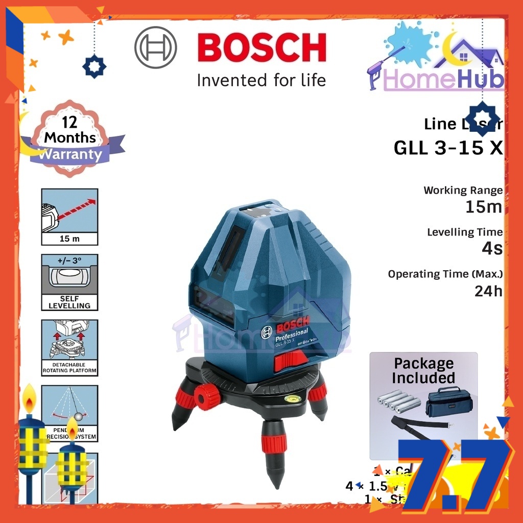 Bosch Laser Level GLL 3-15X Professional Leser Level Laser Light lazer ...