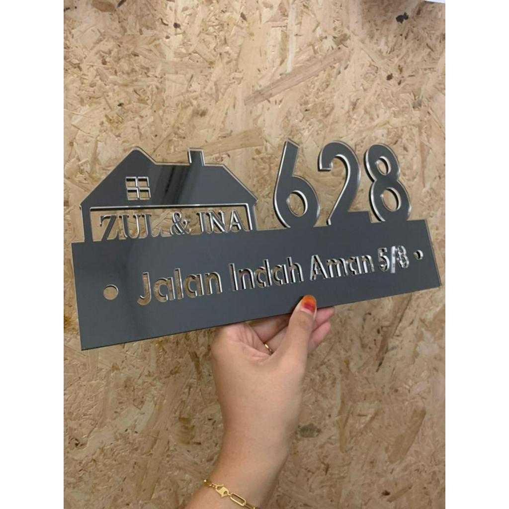 HOT SALES PLAT RUMAH MODERN Style Acrylic Laser-cut House Plate ...