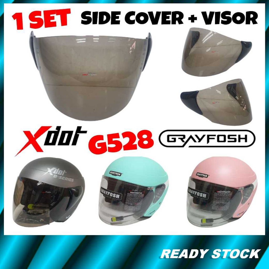 cm+Motor ( Visor Only ) XDOT G528 B-Series Helmet Visor Tinted with Side Cover | Shopee Malaysia