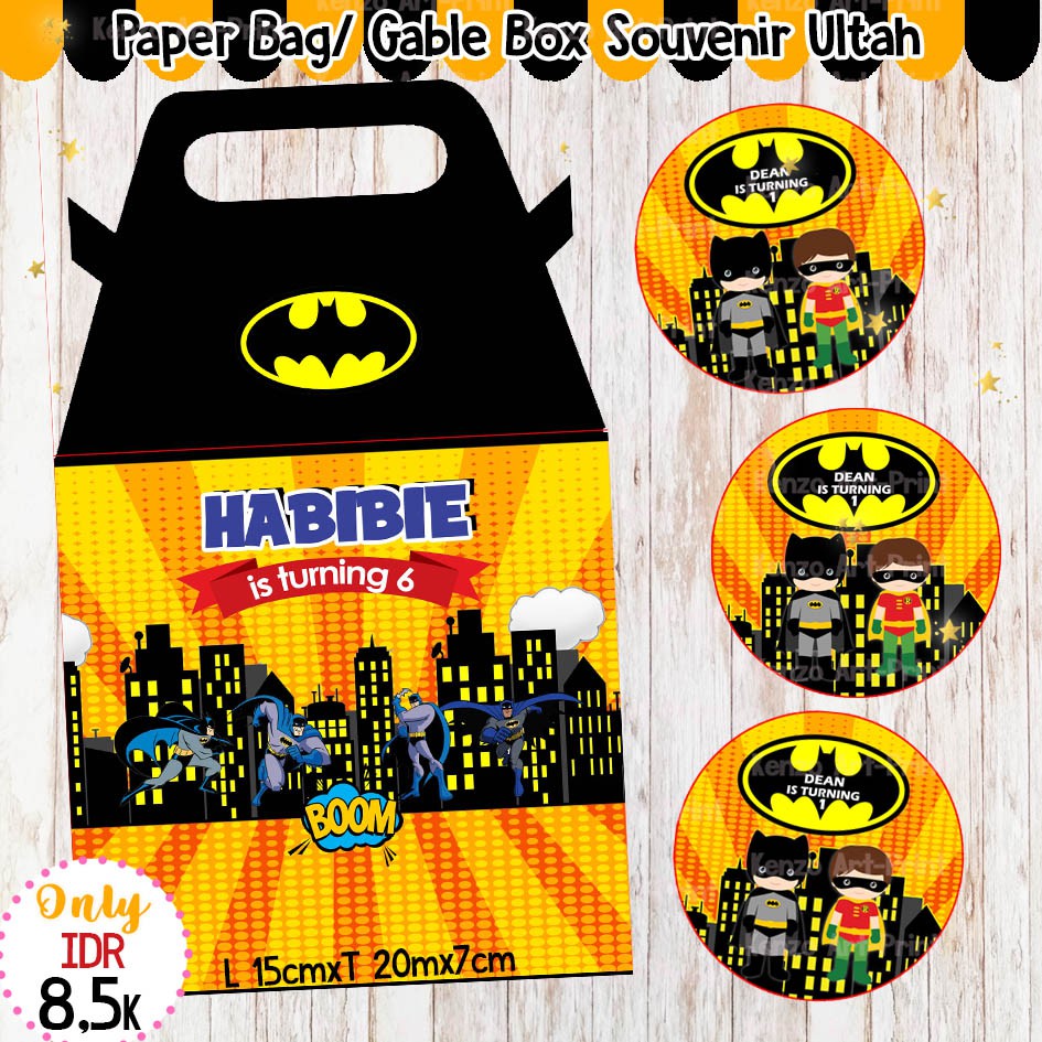 Paperbag/paper Bag/Gable Box/Goodie Bag/Batman Birthday Souvenir Box ...