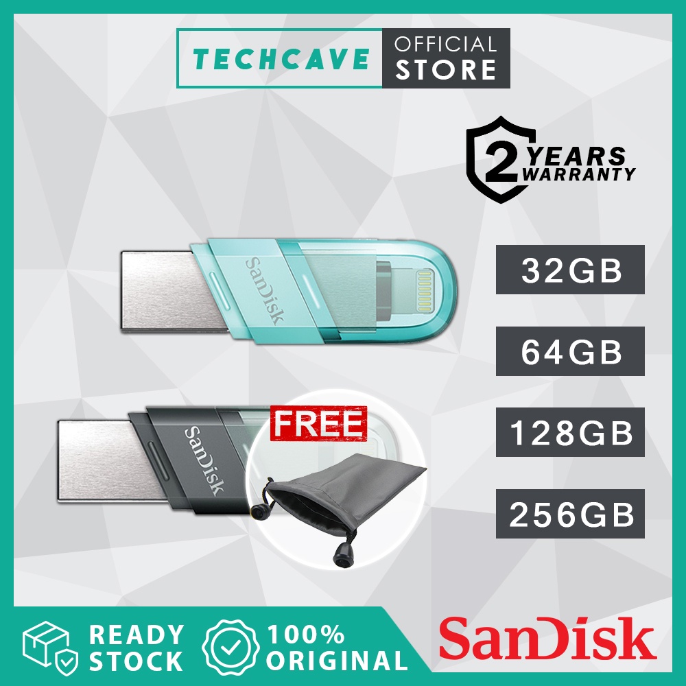(Ready Stock) Sandisk iXpand Flash Drive Flip 32GB 64GB 128GB 256GB OTG ...