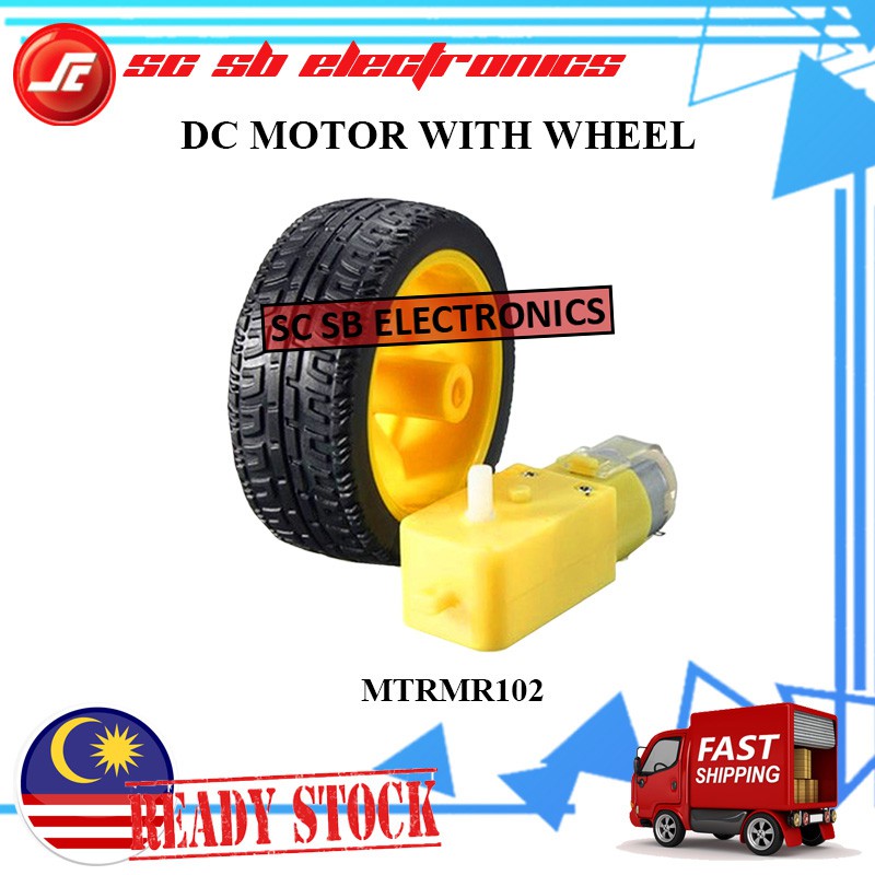 DC DECELERATION GEAR MOTOR WITH PLASTIC TIRE WHEEL FOR ARDUINO CAR 3V ...