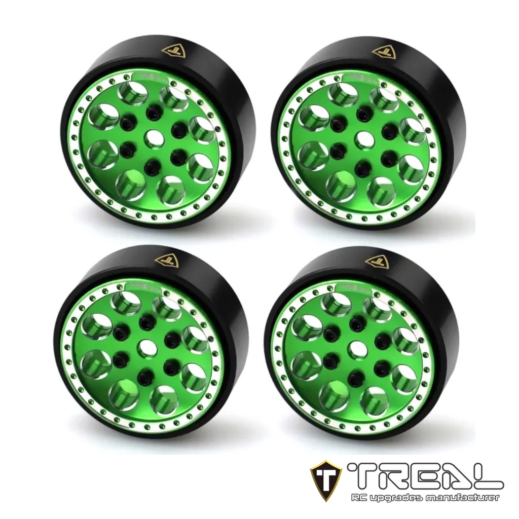 Treal Hobby X002UCPQER 1.0 Beadlock Wheels (4pcs) for Axial SCX24 1/24 ...