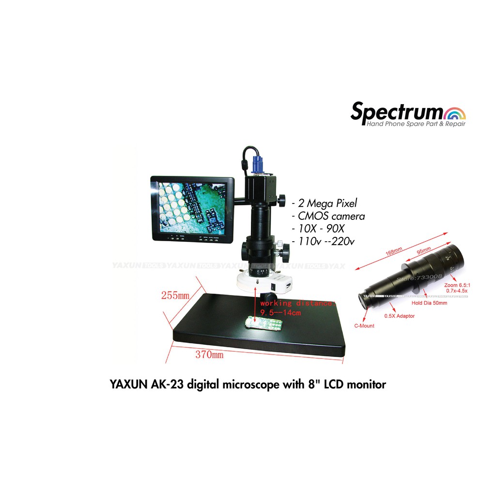 YAXUN AK-23 digital microscope with 8" LCD monitor | Shopee Malaysia