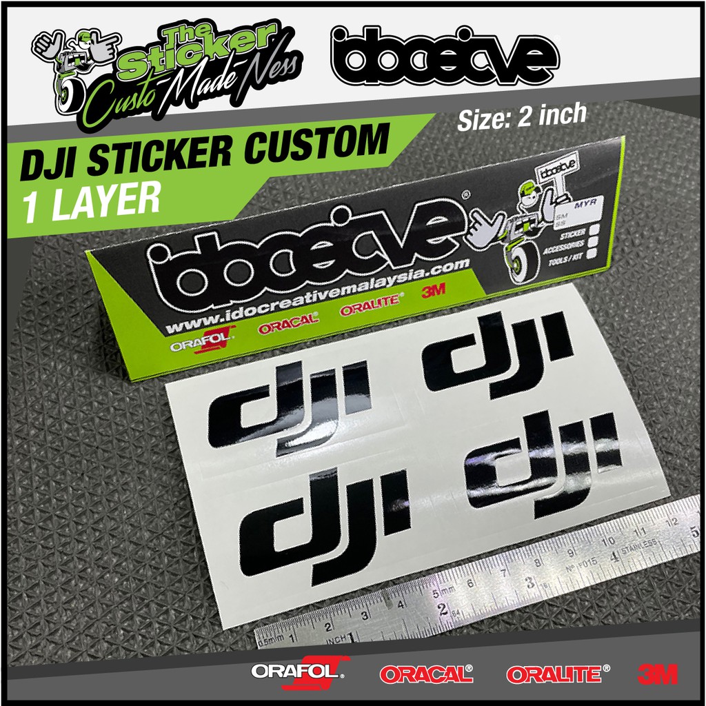 DJI logo sticker decoration for drone / RC / car / motor / laptop ...
