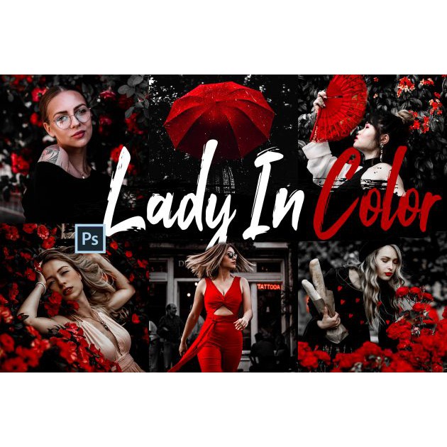 10 Lady In Color Photoshop Actions, ACR and LUT presets ( Gmail Link ...