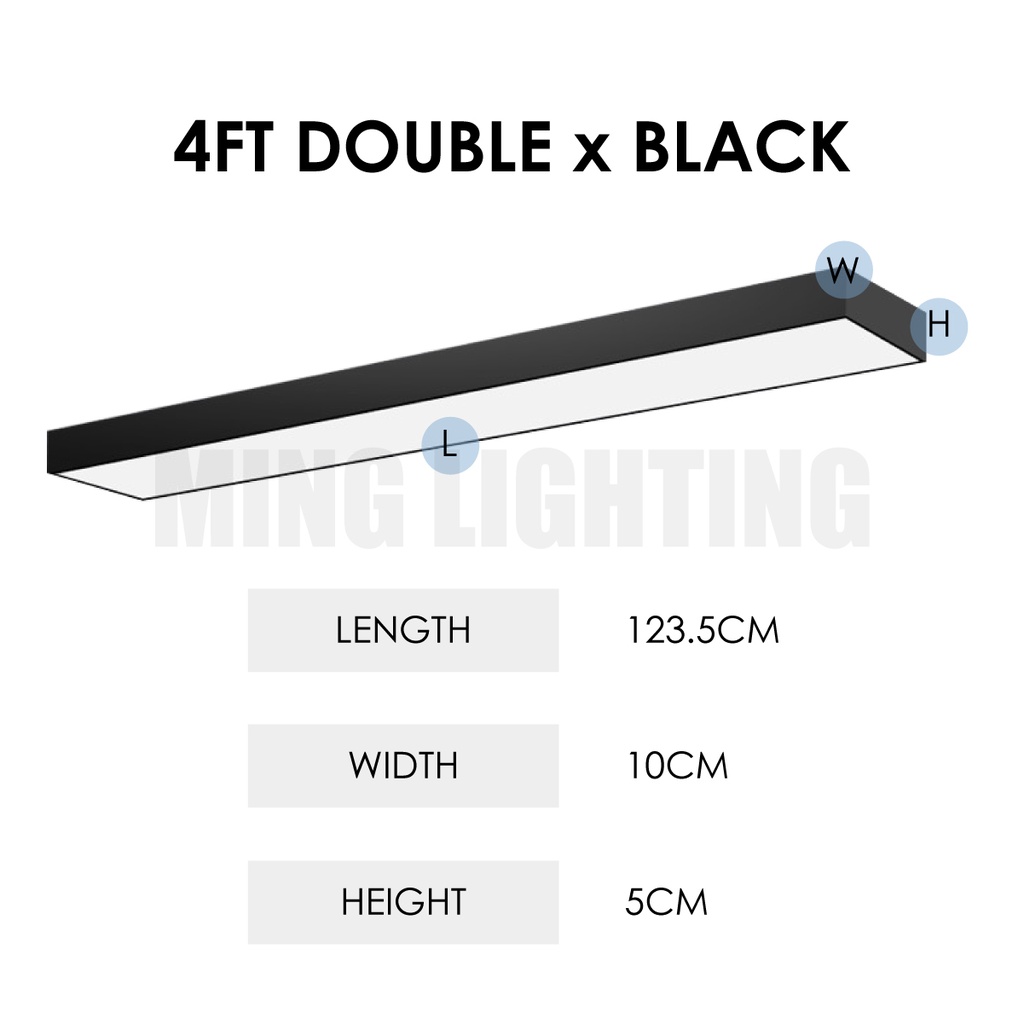 Linear Pendant Lamp Light LED Office Light T8 Casing Kalimantang 2FT ...