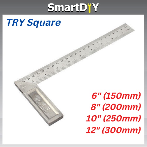 TRY SQUARE / PEMBARIS SESIKU L (6” 8” 10” 12”) / L RULER / ANGLE L ...