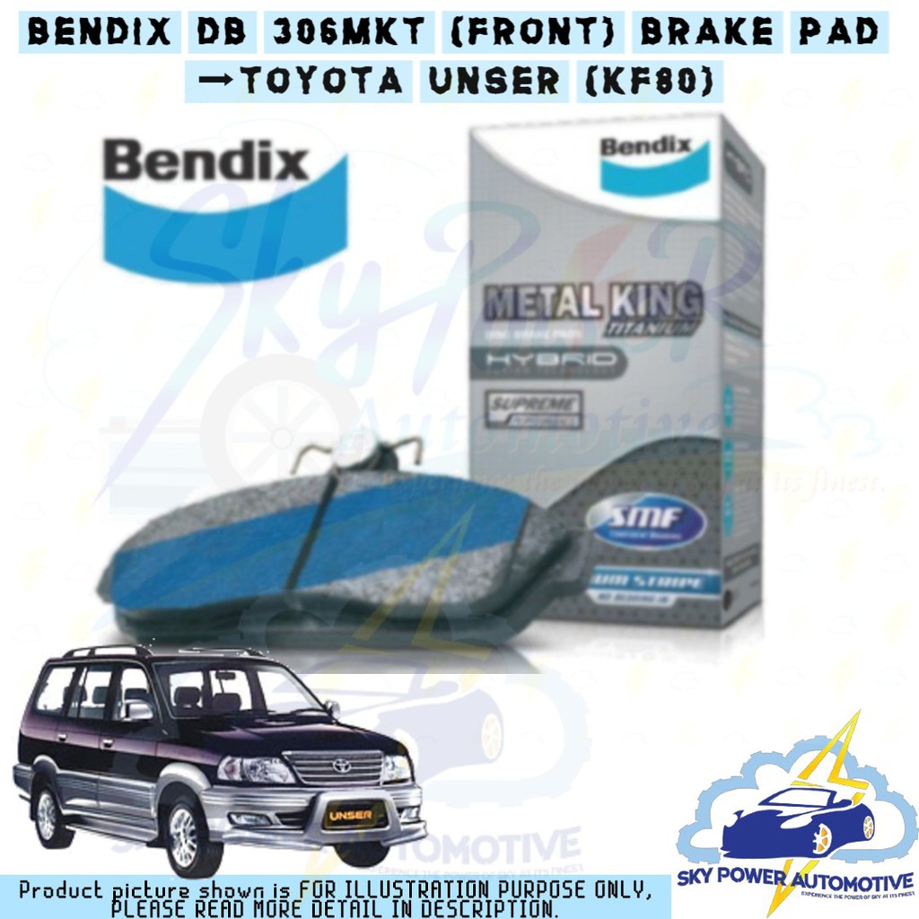 TOYOTA UNSER (KF80) FRONT DISC BRAKE PAD (DB306MKT) BENDIX METAL KING TITANIUM | Shopee Malaysia
