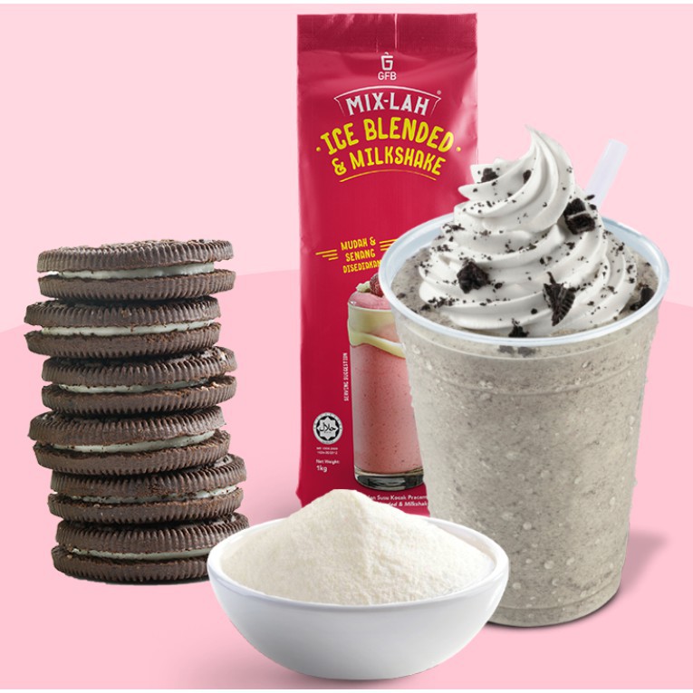 ICE BLENDED & MILKSHAKES COOKIES CREAM POWDER 1KG | GFB (MIX-LAH ...