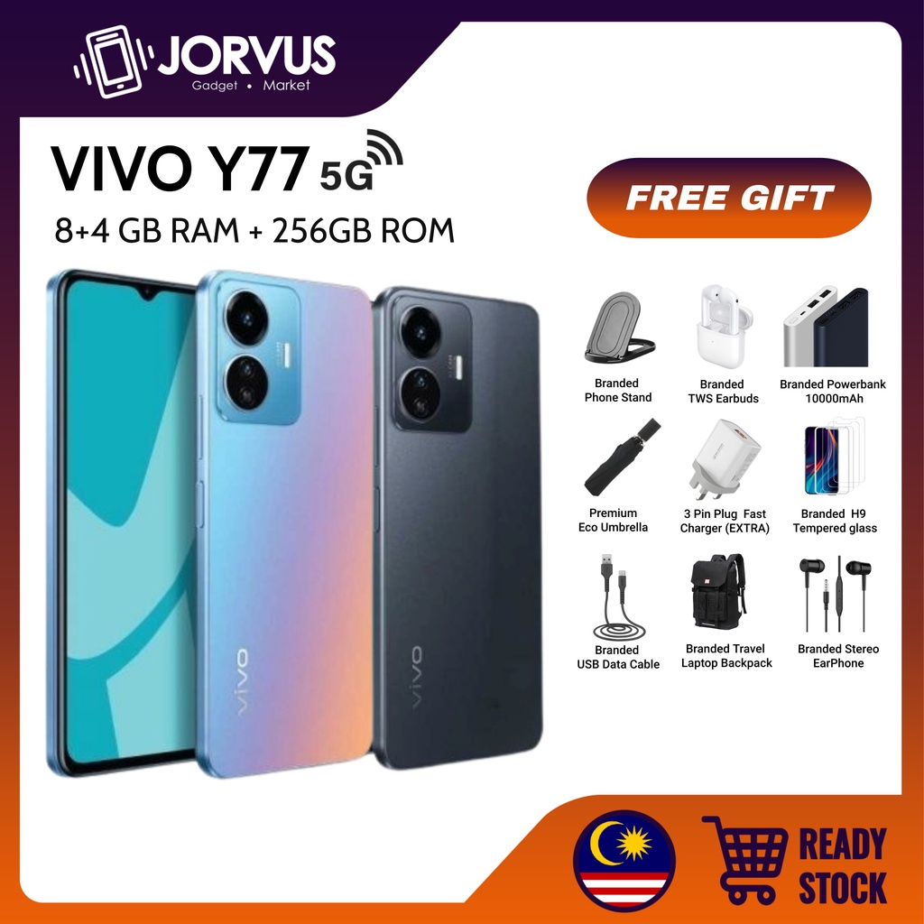 Vivo Y77 5G Smartphone | 8GB + 4GB RAM + 256GB ROM | Shopee Malaysia
