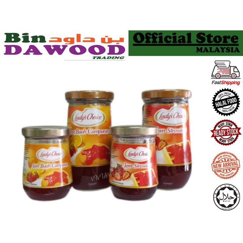 LADY'S CHOICE STRAWBERRY JAM 400G GLASS JAR JEM STRAWBERI & JEM BUAH ...