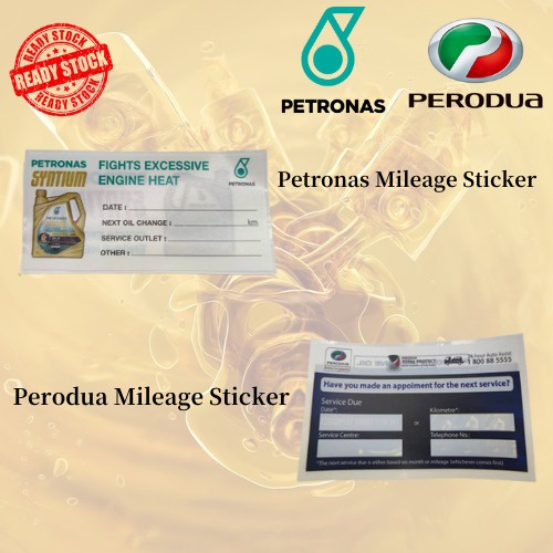 Petronas & Perodua Windsreen Mileage Sticker For Engine Oil Auto ...