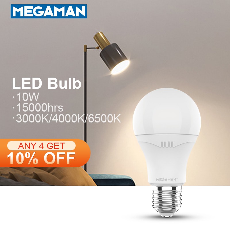 Megaman LED Bulb Light A60 E27 Eye Care Classic Energy Saving Lamp (10W ...