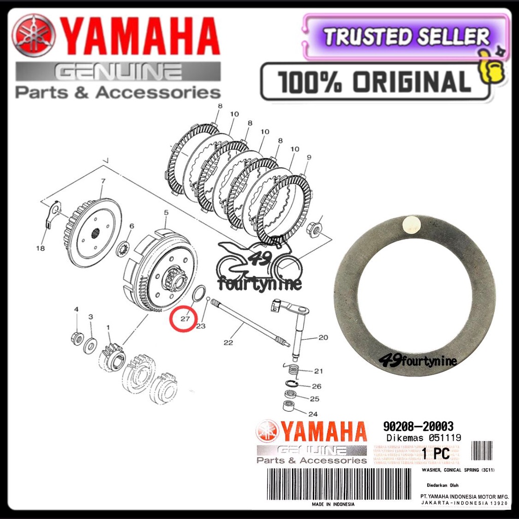 100% ORIGINAL Y16 Y16ZR Y15 Y15ZR FZ150 LC5S LC135 5SPEED CLUTCH GEAR ...