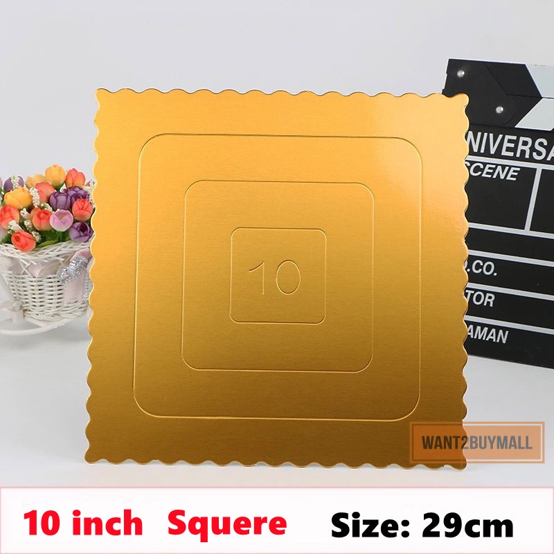 4“ 6“ 8” 10” 12“ Gold Round Square Mini Cake Dessert Mousse Plate Base ...