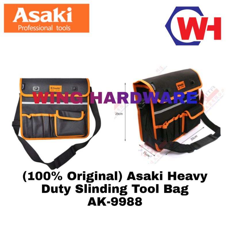 (100% Original) Asaki Heavy Duty Slinding Tool Bag AK-9988 | Shopee ...
