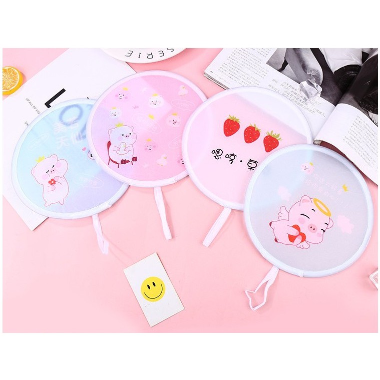 Round Foldable Fan Pocket Folding Fans with Pouch Mini Collapsible ...