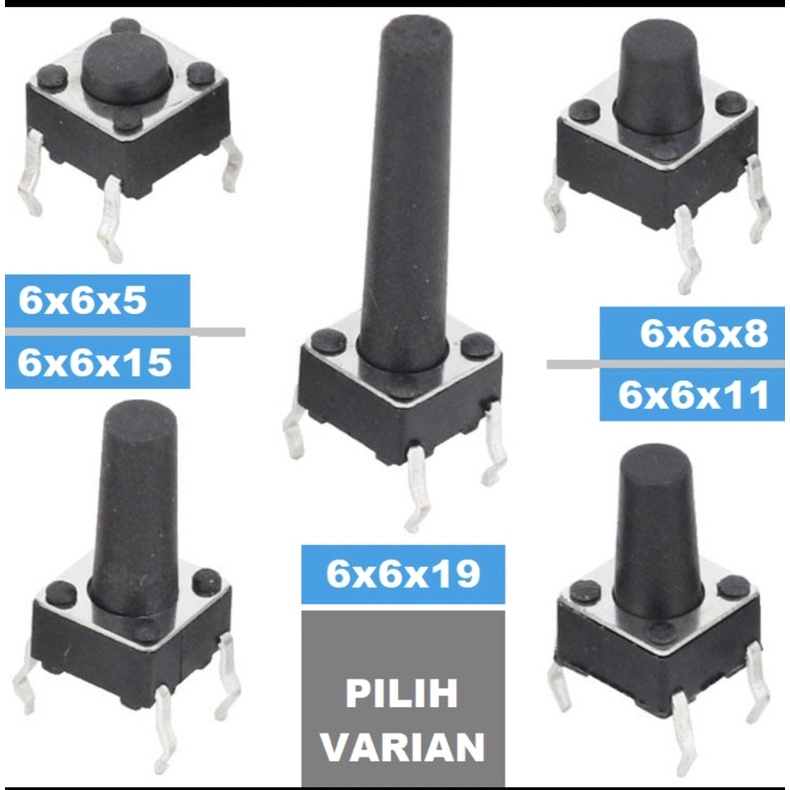 Push button micro switch 4 pin 6x6mm | Shopee Malaysia