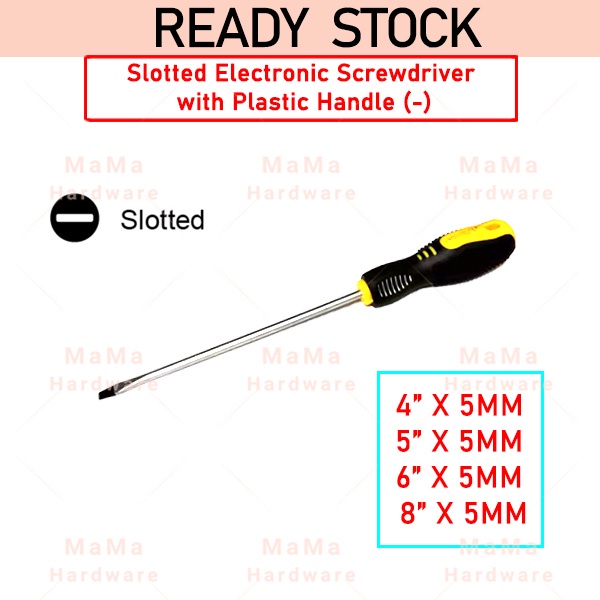 Slotted (-) Type Electronic Screwdriver (4" / 5" / 6" / 8") Magnetic ...