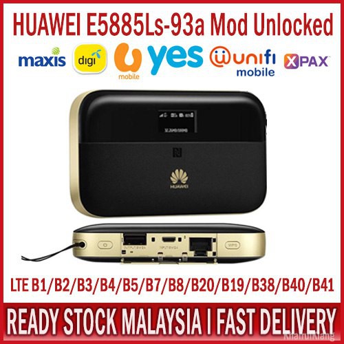 MODIFIED HUAWEI E5885 E5885Ls-93a 6400mAH CAT6 4G LTE MIFI UNLIMITED ...